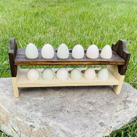 Kitchen | Rustic Egg Holder Farmhouse Wooden Egg Holder Personalized ...